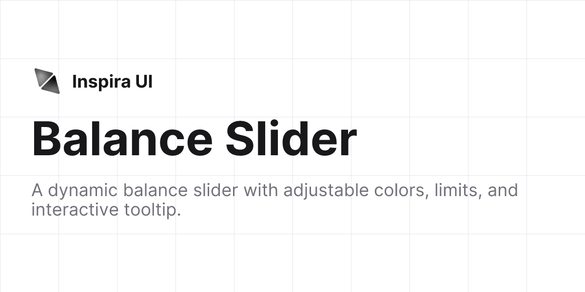 Balance Slider - Inspira UI