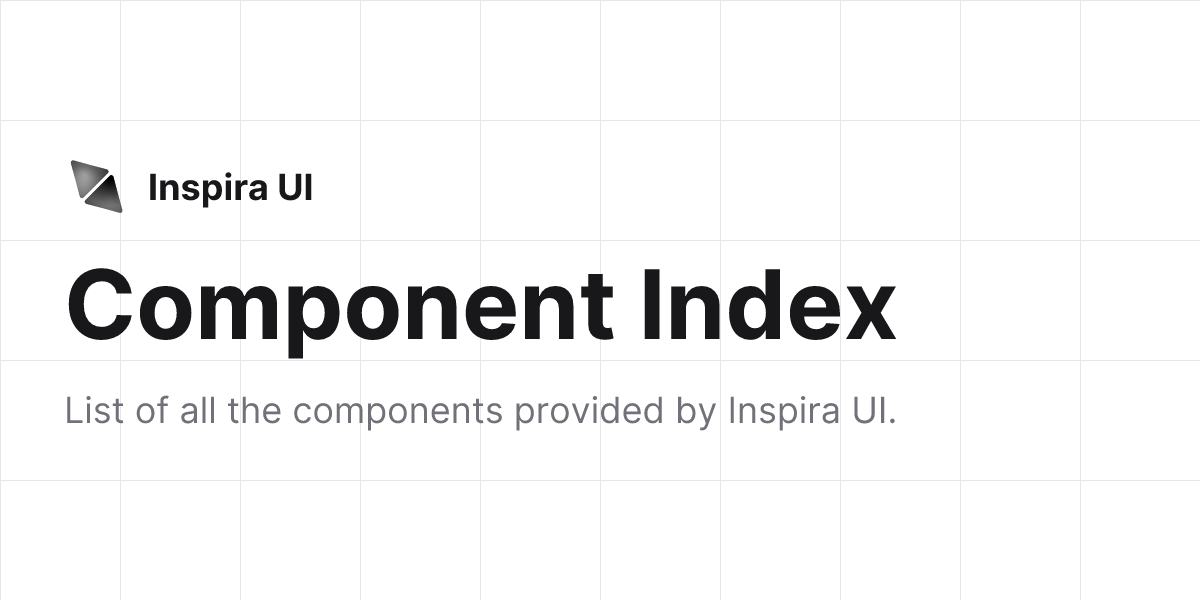 Component Index - Inspira UI
