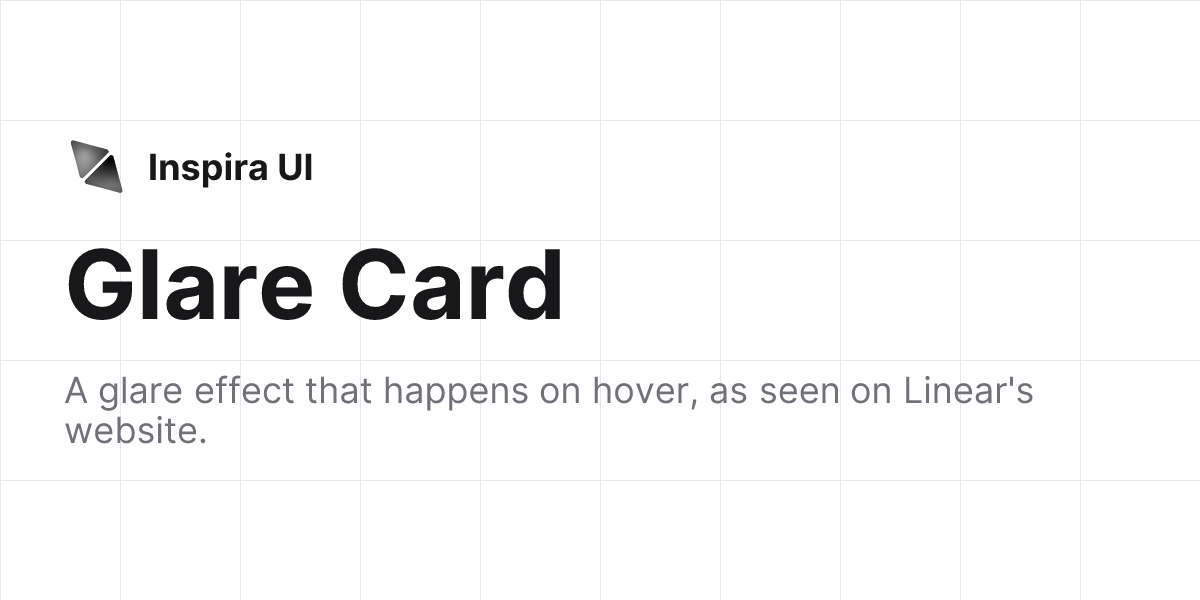 Glare Card - Inspira UI